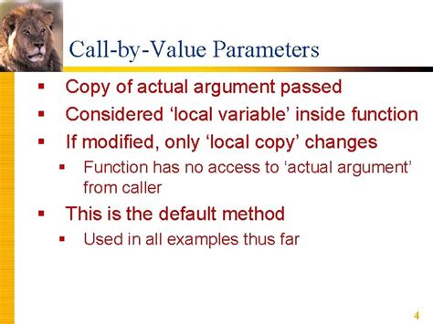 Chapter 4 Parameters And Overloading 1 Learning Objectives