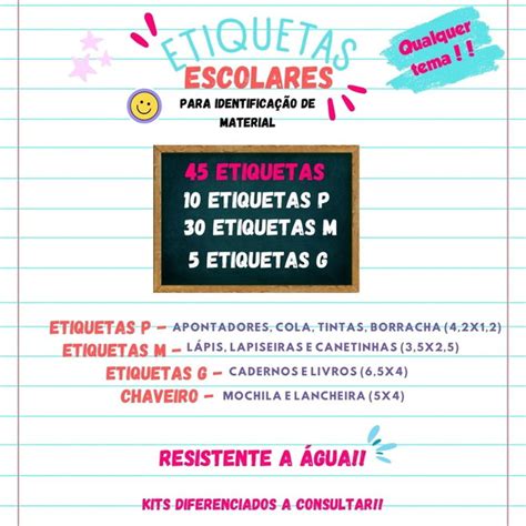 Etiquetas Escolares Personalizadas Etiquetas Elo