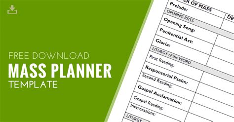 Mass Planner Template Free Download Cjm Music