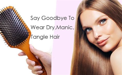 Paddle Hair Brush For Detangling Wooden Hairbrushhairbrush Set With
