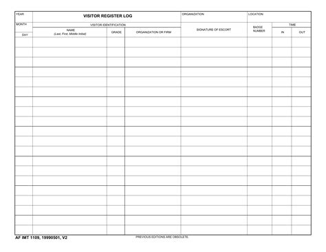 Af Form 1109 Printable Form 2025