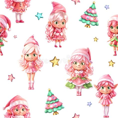 Artwork Cute Christmas Girl Elf 3d Cartoon Character Isolated Art