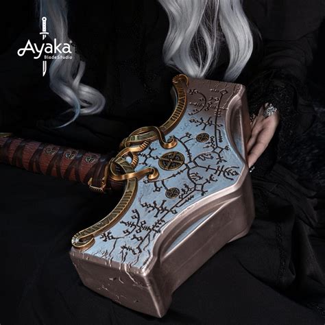 Mjölnir Life Size Metal Replica Full Scale Cosplay Prop From Gow 4，god