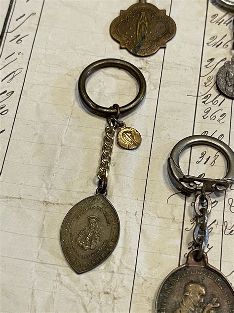 Antique French Medals Key Chains Monahan Papers