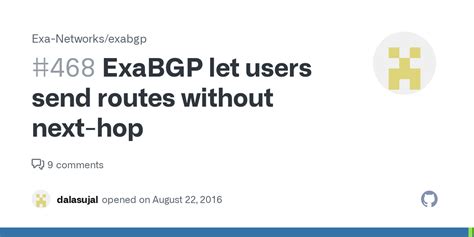 exabgp let users send routes without next hop · issue 468 · exa