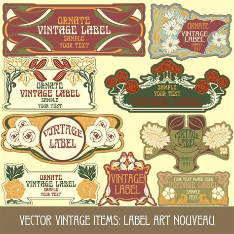 Etiquetas Vintage Con Iconos Imágenes De Stock De Arte Vectorial Depositphotos