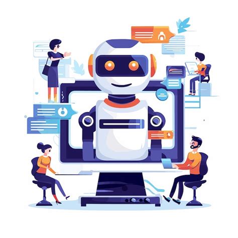 Premium Vector Tinypeoplechattingwithchatbotoncomputer