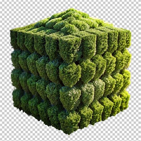 Green Grass Cube Premium Ai Generated Psd