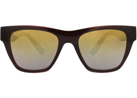 Maui Jim Square Frame Acetate Sunglasses Brown Brown Gold Dgs867 24e