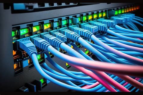 Center Data Server Switches Network Connected Cables Internet Lan