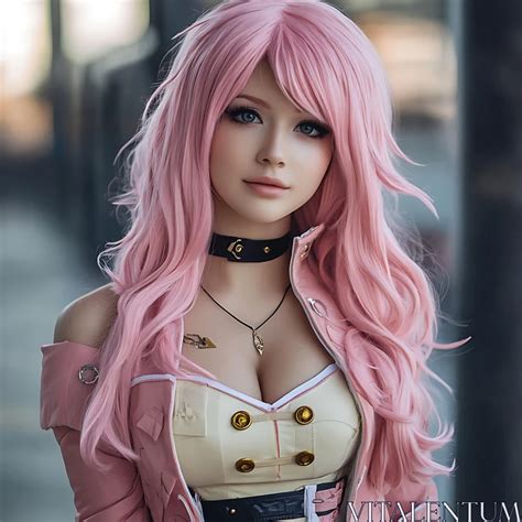 Stunning Anime Character With Pink Hair And Detailed Outfit Ai Image