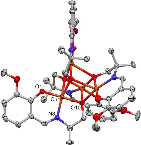 Perspective View Of The Tetrameric Cu Complex 1 Ellipsoids Are