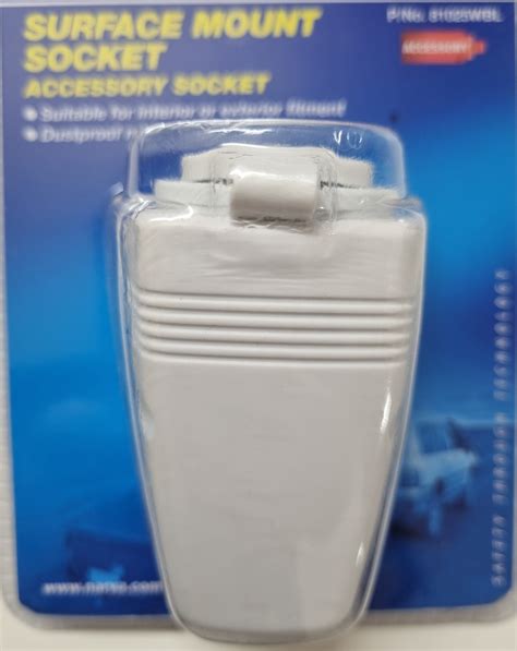 Narva Surface Mount 12v Socket White Caravan City Sales Parts Sales