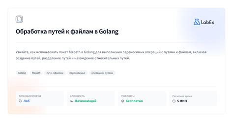 Пути к файлам в Golang Переносимые операции с путями Labex