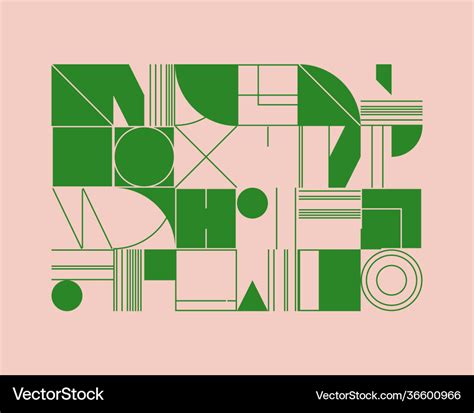 Unusual Abstract Geometric Artwork Composition Vector Image