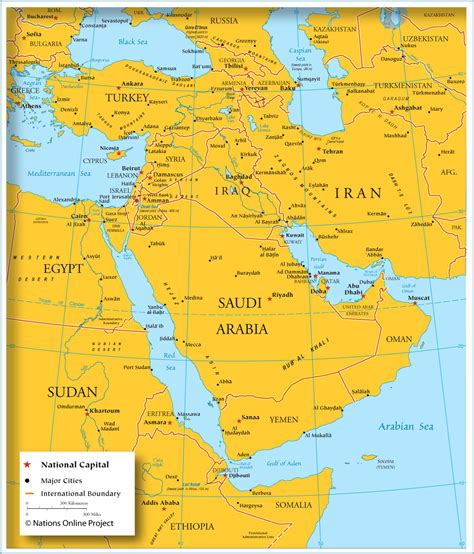 Blank Physical Map Of Southwest Asia
