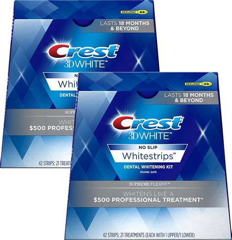 Crest 3D White Supreme Flexfit Whitestrips Dental Teeth Whitening ...