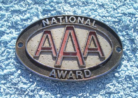 Vintage 1960s Aaa National Award Car Badge ~american Automobile