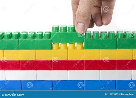 Lego Wall Creativity Unity And Fit Or Doesn T Fit Concept Stock Image Image Of Leisure