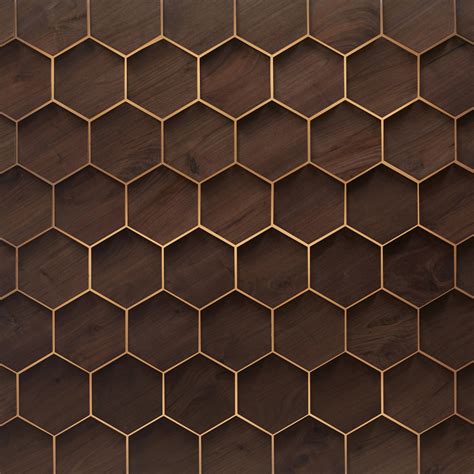 Wood Wall Panels Celestio Ls Hexo Stout Walnut 3d