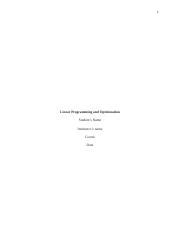 LP And Optimization Docx 1 Linear Programming And Optimization Babe S Name Instructor S
