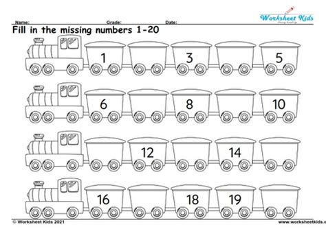 Missing Numbers Worksheets For Kindergarten Fill Write Find Free Pdf