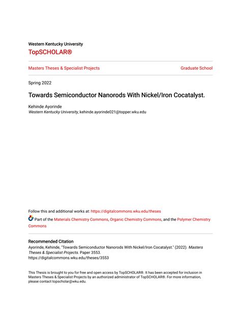 pdf towards semiconductor nanorods with nickel iron cocatalyst