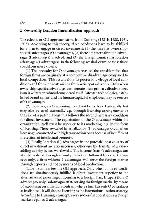 Pdf An Econometric Framework For Testing The Eclectic Paradigm Of