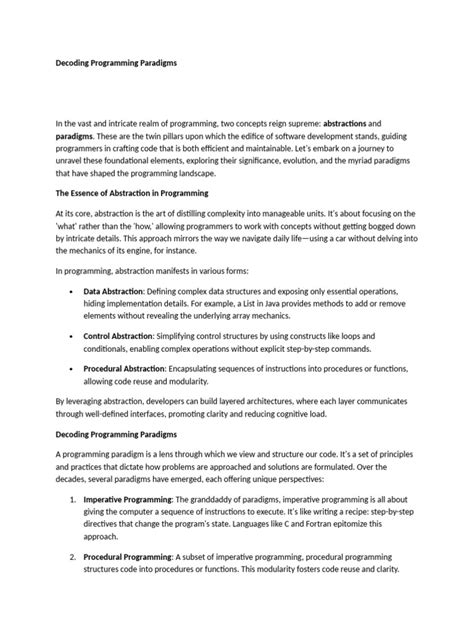 Understanding Programming Paradigms Pdf Programming Paradigms