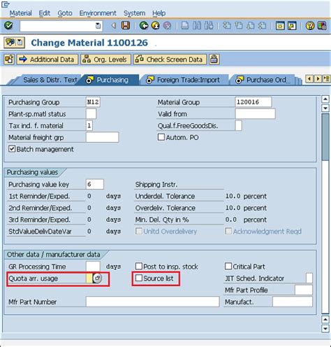 Sap Mm Quota Arrangement