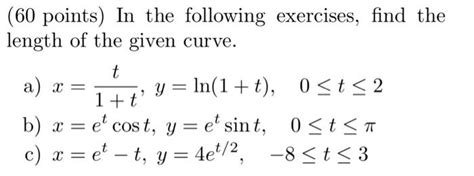 Solved 60 Points In The Following Exercises Find The