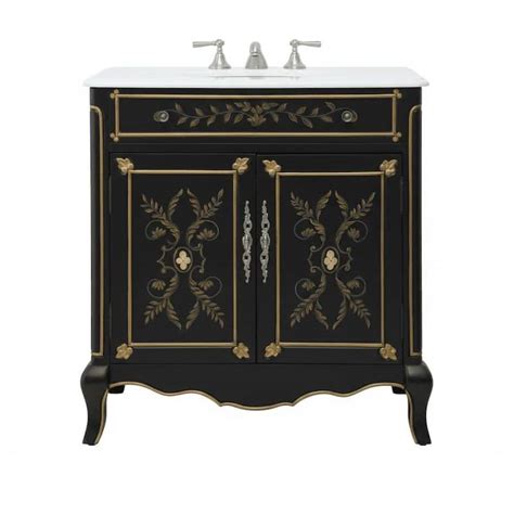 32 Benton Collection Decoroso Hand Painted Black Bathroom Vanity