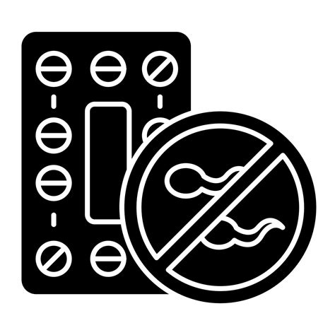 Oral Contraceptive Glyph Icon Preservative Pharmaceutical Product To