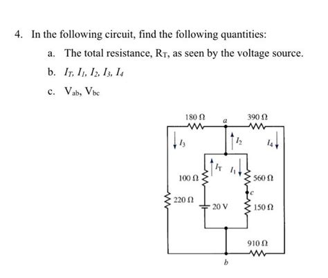 solved 4 in the following circuit find the following