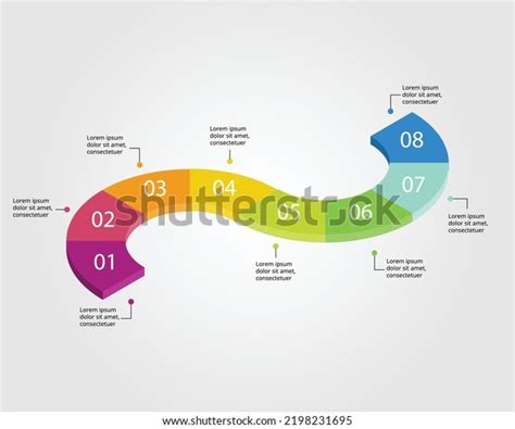 Timeline Graph Chart Template Infographic Presentation เวกเตอร์สต็อก ปลอดค่าลิขสิทธิ์