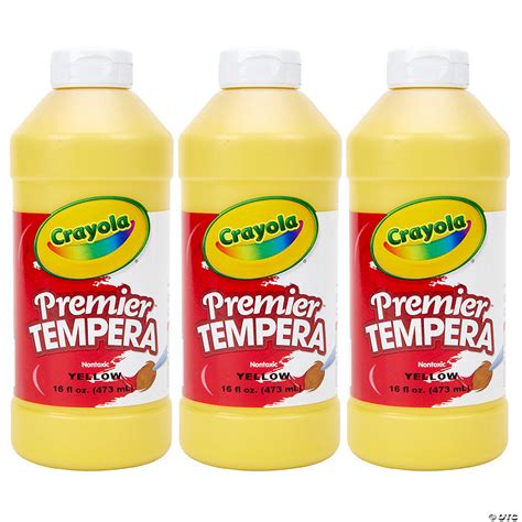 Crayola Premier Tempera Paint 16 Oz Yellow Pack Of 3 Oriental Trading