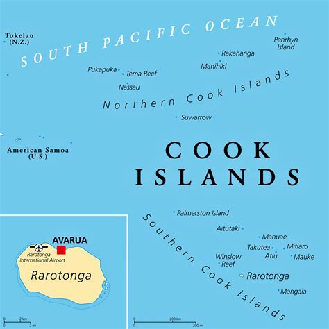 Iles Cook Mapa Îles Cook Casia