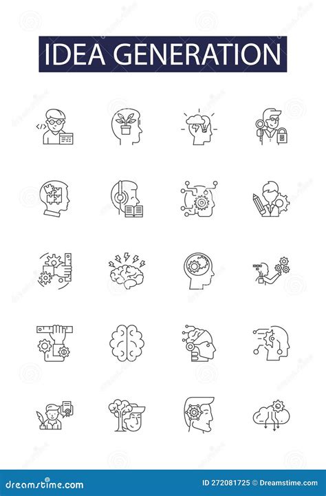 Idea Generation Line Vector Icons And Signs Innovation