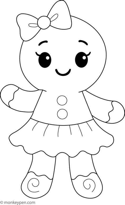 Gingerbread Girl Free Coloring Page
