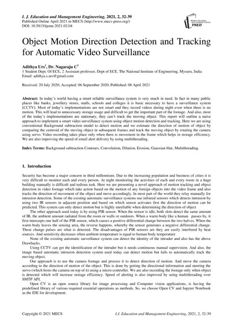 object motion direction detection and tracking for automatic video
