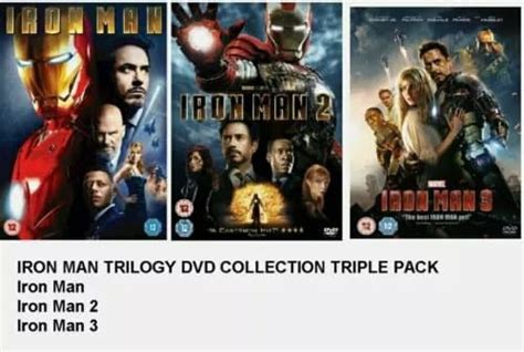 Iron Man Trilogy Dvd Triple Pack Part 1 2 3 Set Marvel Box Original