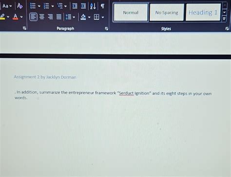 Solved In Addition Summarize The Entrepreneur Framework