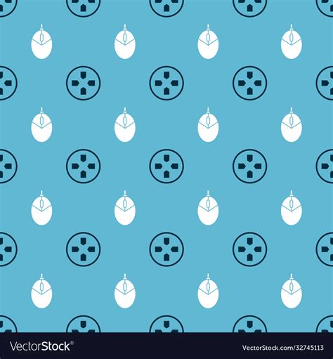 Set Gamepad And Computer Mouse Gaming On Seamless Vector Image