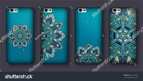 Phone Case Mandala Design Set Vintage Stock Vector Royalty Free