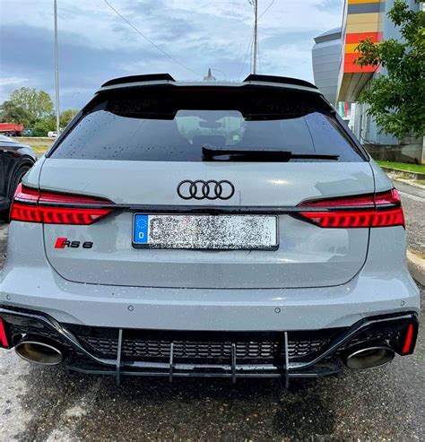 Performance Rear Bumper Diffuser Addon With Carbon Ribs Fins For Audi Rs6 C8 In Diffusers