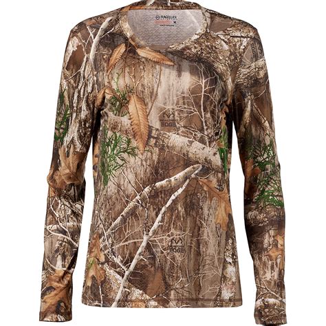 Magellan Outdoors Hunt Gear Womens Eagle Pass Tech Mesh Long Sleeve T