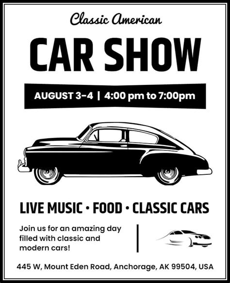 35 Car Show Flyer Templates For Spectacular Promotions