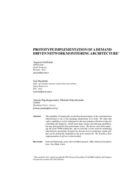 Pdf Prototype Implementation Of A Demand Driven Network Monitoring Architecture