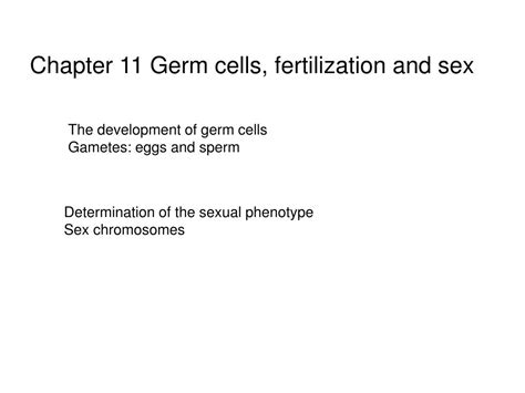Ppt Chapter 11 Germ Cells Fertilization And Sex Powerpoint