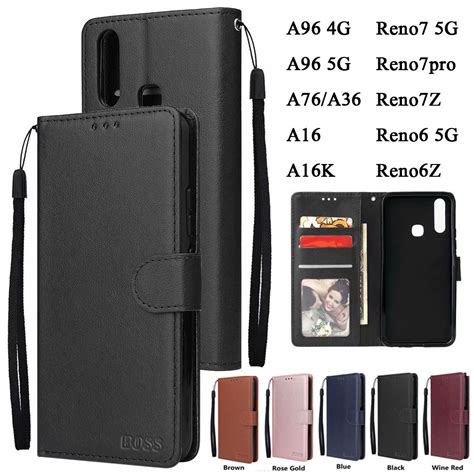เคสฝาพับ แถมสาย ล็อคได้ Oppo A98 Reno8t A58 5g A78 A17 A17k Reno5 A76